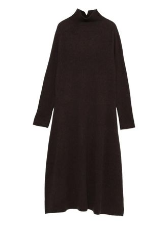 Antonelli robe en maille &agrave; col montant - Marron