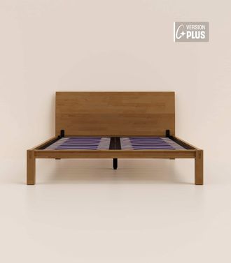 Tediber Lit en bois fonc&eacute; 160x2000 cm Plus - Avec t&ecirc;te de lit - Bois de bouleau massif &eacute;co-responsable -- Haut de gamme - Durable et robuste - Tediber