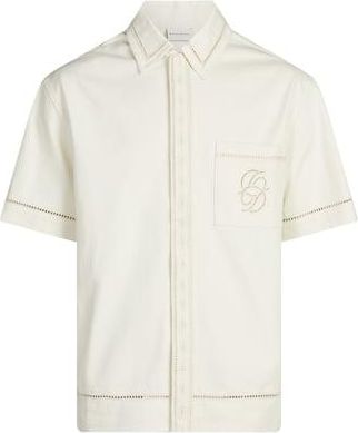 Dr&ocirc;le de Monsieur Chemise droite avec broderie en coton