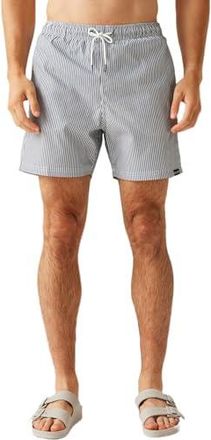 Regatta Loras Short de bain pour homme, Rayures Seersucker bleu marine, Large