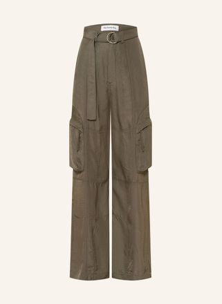 Frankie Shop Cargohose Kelly Fluid Aus Satin gruen