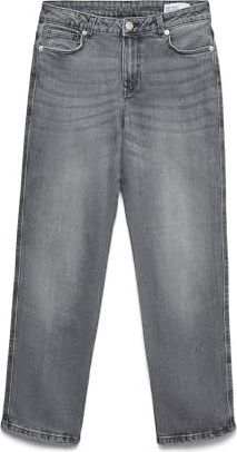 Vero Moda Vero Moda Female Slim Fit Vmamara Mid Rise Gerade Geschnitten Jeans Femme Coupe Droite Taille Moyenne, Medium Grey Denim, 25W / 32L