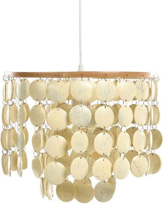 Beliani Beliani - Lustre Boho Suspendu en Coquilles de Noix de Coco Beige Clair Parangi