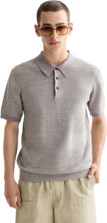 Scotch & Soda Herren Knitted Polo Shirt Polohemd, Grau Melange 030, XXL