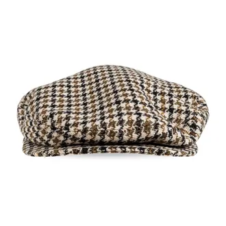 Dolce & Gabbana Woll-Karo-Schieberm&uuml;tze - - Accessories - Herren - Braun - 57 CM