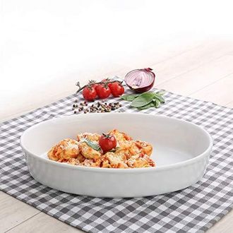 Holst Porzellan GU 15532 Auflauf- & Backform oval 32 x 23 cm Gutshof, weiß, 32.5 x 23 x 5.5 cm