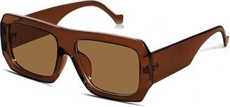 Generic Lunettes de soleil rectangulaires tendance pour homme et femme - Style r&eacute;tro surdimensionn&eacute; - Monture &eacute;paisse - Protection UV400