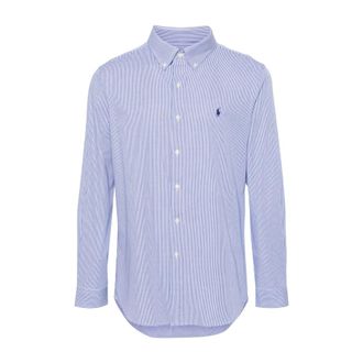 Polo Ralph Lauren Gestreiftes Popeline-Hemd - - Shirts - Herren - Blau - 2XL