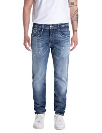Replay Replay Anbass Aged Jeans, 009 Medium Blue, 31W / 32L Hommes