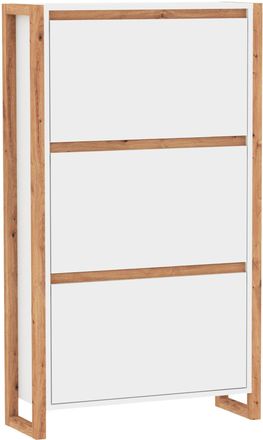 Finori Schuhkipper Denver 49A weiß/Dekor Artisan Oak melaminbeschichtet HxBxT 125x70x25 cm