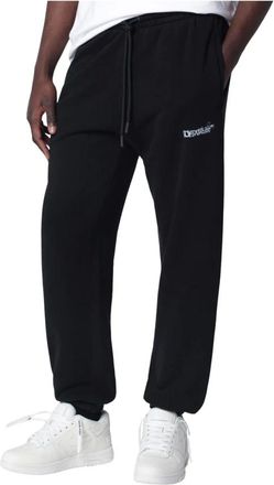 Off-white Homme, Pantalons, Noir, Taille: M Heraldic Threshold Arrows Cuffed Sweatpan
