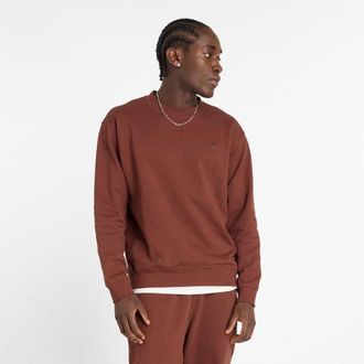 New Balance Homme Athletics French Terry Crew en Marron, Coton, Taille XS