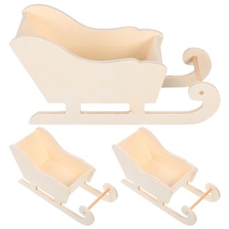 Valiclud 3 St&uuml;ck Weihnachtsschlitten Dekorationsset aus Holz mit Weihnachtsmann Bonboniere und Tischfigur Vintage Weihnachtsmannschlitten f&uuml;r Festliche Tischde