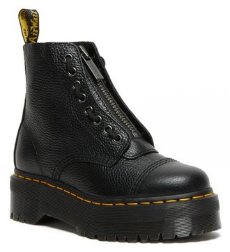 Dr. Martens Schn&uuml;rboots DR. MARTENS Sinclair Gemilltes Nappaleder Plateaustiefel, Damen, Gr. 41, schwarz, Leder, Schuhe Schn&uuml;rboots, Plateauboots, Chunky Boot mit