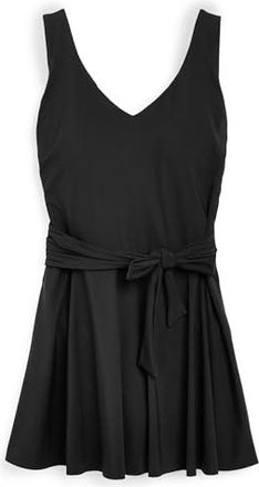 Next Femme Robe de nage &agrave; Jupette Effet Ventre Plat Noir 40