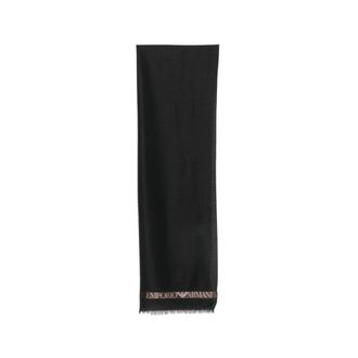 Emporio Armani Schal mit Fransen - - Accessories - Herren - Schwarzk - ONE SIZE