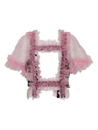 Comme Des Garçons débardeur à volants - Rose