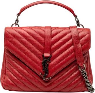 Saint Laurent Pre-owned College Satchel - Femme - Pre-owned - Rouge - Taille: ONE Size