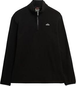 Superdry Veste polaire pour homme avec demi-fermeture &eacute;clair, Noir, XXL