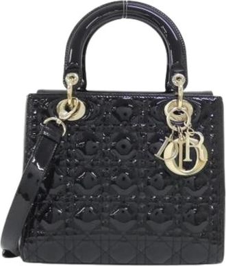 Dior Sac &agrave; main Pre-owned en cuir &eacute;maill&eacute; - Femme - Pre-owned - Noir - Taille: ONE Size
