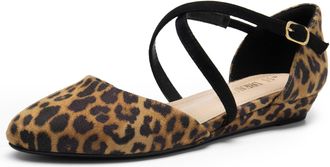 Dream Pairs Damen Flache Schuhe Ballerinas mit spitzer Zehenpartie Flache Schuhe niedrigem Keilabsatz Knöchelriemen Slip-on-Schuhe Elegante fürs Büro Arbeit,Size 