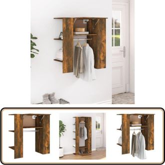 vidaXL Flurschrank R&auml;uchereiche 97,5x37x99 cm Holzwerkstoff - Flurschrank - Kleiderschrank - Holzschrank - Regal - Wohnzimmerm&ouml;bel