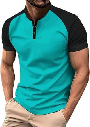 Generic Chemise basique boutonn&eacute;e pour homme, v&ecirc;tement de travail d&eacute;contract&eacute;, polo vintage, l&eacute;ger et respirant, tuniques de vacances, vert menthe, 3XL