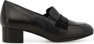 Melluso Mocassins en Cuir Noir pour Femme x5345z 38.5