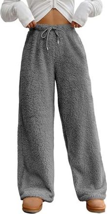 Generic Pantalon de surv&ecirc;tement pour femme - Jambe droite - Avec poches - Pantalon de jogging d&eacute;contract&eacute; - Pantalon de sport - Taille &eacute;lastique - Cordon de s