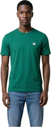 Calvin Klein Jeans Homme, Tops, Vert, Taille: L Round Neck Short Sleeve Cotton T-Shirt