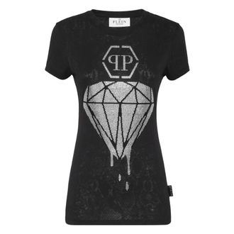 Philipp Plein T-shirt Rundhals Pure Fit - - Tops - Damen - Schwarzk - M