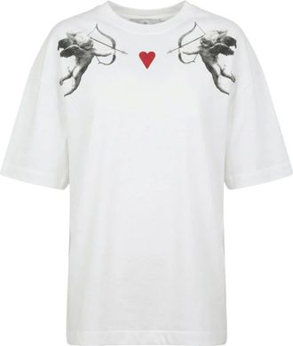 Fiorucci Femme, Tops, Blanc, Taille: 42 FR Double Cupid Relaxed T-shirt