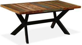 vidaXL Vidaxl - Esstisch Altholz Massiv und Stahlgestell 180 cm
