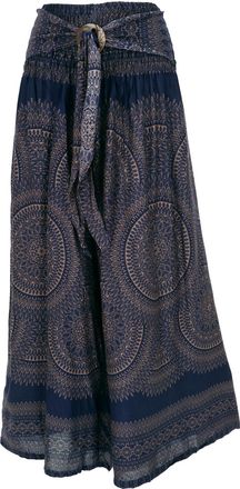 Guru Shop Palazzohose, Hosenrock, Schlaghose, Sommerhose, Hippie Goa Hose - Dunkelblau, Damen, Synthetisch