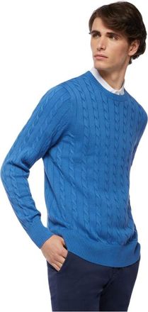 Brooks Brothers Homme, Pulls, Bleu, Taille: L Pull ras du cou en maille torsad&eacute;e en coton Supima