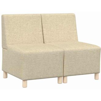 vidaXL Modulares Armfreies Sofa 2 pcs Creme 55 x 74 x 82 cm Stoff vidaXL