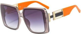 Generic Lunettes de soleil tendance pour femme de luxe surdimensionnées dégradées, lunettes de soleil féminines élégantes à grande monture, gris orang 2026