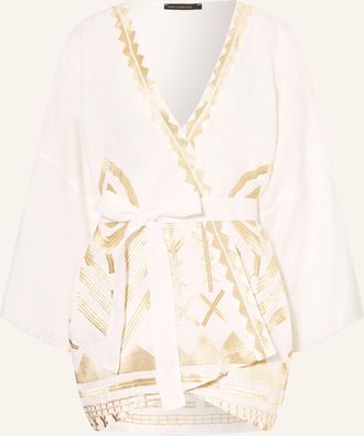 Greek Archaic Kori Damen-Kimono Aus Leinen weiss
