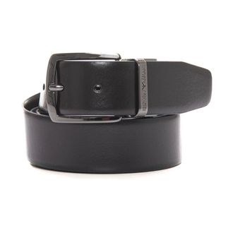 Emporio Armani Homme, Accessoires, Noir, Taille: ONE Size Ceinture R&eacute;glable R&eacute;versible avec Boucle Logo en Cuir