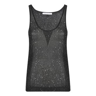 Patrizia Pepe Femme, Tops, Noir, Taille: 38 FR Hauts sans manches