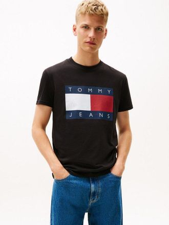 Tommy Jeans T-Shirt Rundhalsausschnitt, Regular Fit, Logo-Druck