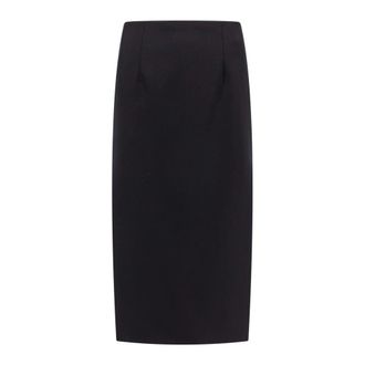 Valentino Schwarzer Wollrock mit Frontschlitzen - - Skirts - Damen - Schwarzk - M
