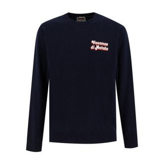 MC2 Saint Barth Gerippter Pullover mit Besticktem Logo - - Knitwear - Herren - Blau - L