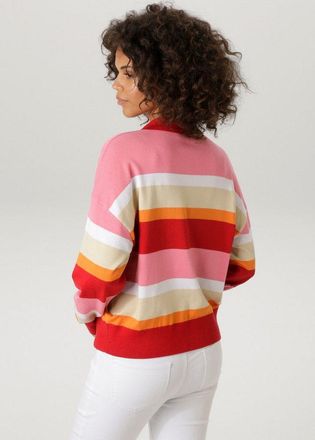 Aniston Strickpullover mit Polokragen und kurzer Knopfleiste - NEUE KOLLEKTION