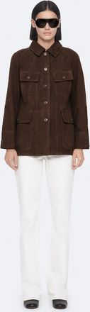 AllSaints veste en daim Roiya marron fango