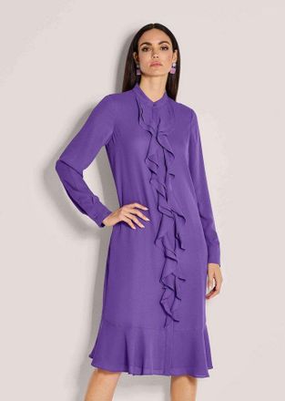 Madeleine Midikleid Elegantes Volant-Kleid mit Rundhals Romantisches Design mit Volants und langen &Auml;rmeln