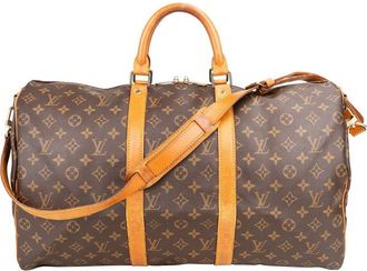Louis Vuitton Crossbody Bags - Louis Vuitton Canvas Monogram Keepall 50 Bandoulie - Gr. unisize - in Braun - f&uuml;r Damen