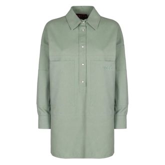 Gucci Baumwoll-Overshirt Zwei Vordertaschen - - Blouses & Shirts - Damen - Gr&uuml;n - XS