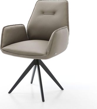 DELIFE Esszimmerstuhl Zoa-Flex Echt-Leder Schlamm Kreuzgestell kantig Schwarz Taschenfederkern, Esszimmerstühle