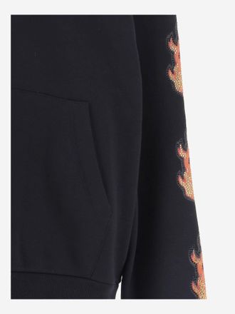 Just Cavalli Rhinestone-Embellished Logo Print Sweatshirt - Black